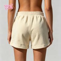 China Custom Women's Terry Cloth High Waisted Casual Beach Shorts for sale