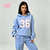 China Custom Graphic Print Oversized Hoodie & Wide Leg Sweatpants Set for sale