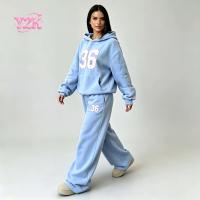China Custom Graphic Print Oversized Hoodie & Wide Leg Sweatpants Set for sale