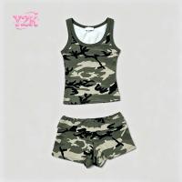 China Custom Camouflage Tank Top & Mini Shorts Casual Loungewear Set for sale