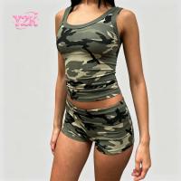 China Custom Camouflage Tank Top & Mini Shorts Casual Loungewear Set for sale