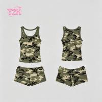 China Custom Camouflage Tank Top & Mini Shorts Casual Loungewear Set for sale