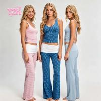 China Custom Women Tank Top & Wide Leg Pants Pajama Loungewear Set for sale