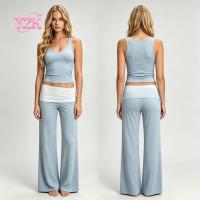 China Custom Women Tank Top & Wide Leg Pants Pajama Loungewear Set for sale