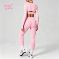 China Custom Women's Shrug Sports Bra Leggings Three Piece Yoga Set for sale