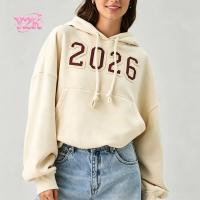 China Custom Women's Oversized Applique Pullover Fleece Hoodie for sale