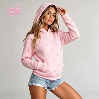 China Custom Women's Bow Print Pullover Fleece Hoodie Sweatshirt for sale