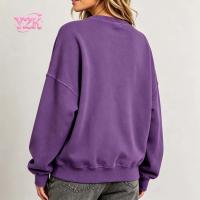 China Custom Women's Floral Applique Oversized Washed Sweatshirt for sale