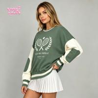 China Custom Women's Tennis Graphic Contrast Sleeve Sweatshirt for sale