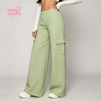 China Custom Women's Wide Leg Cargo Sweatpants with Utility Pockets for sale