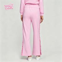 China Custom Women's Side Snap Button Wide Leg Sweatpants Joggers for sale