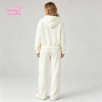China Custom Women's Graphic Zip Hoodie Wide Leg Sweatpants Set for sale