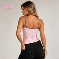 China Custom Women's Leopard Trim Graphic Cami Tank Top for sale