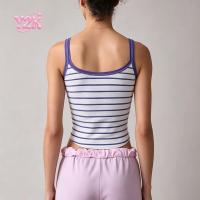 China Custom Women's Striped Contrast Trim Cami Tank Top for sale