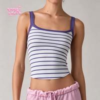 China Custom Women's Striped Contrast Trim Cami Tank Top for sale