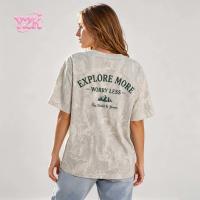 China Custom Women's Camo Puff Print Oversized T Shirt for sale