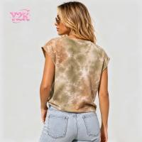 China Custom Women's Camo Graphic Cropped Muscle T Shirt for sale