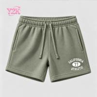 China Custom Women High Waist Drawstring Sweat Shorts Embroidered Letter Cotton Fleece Casual Lounge Summer Gym Workout Athletic Bottoms for sale