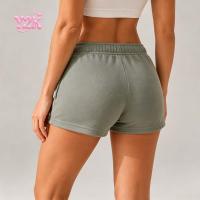 China Custom Women High Waist Drawstring Sweat Shorts Embroidered Letter Cotton Fleece Casual Lounge Summer Gym Workout Athletic Bottoms for sale