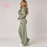 China Custom Women Tracksuit Corset Zip Hoodie Pointed Hem Wide Leg Sweatpants Cotton Fleece Y2K Casual Lounge Streetwear Two Piece Set for sale
