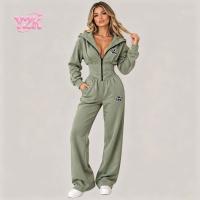 China Custom Women Tracksuit Corset Zip Hoodie Pointed Hem Wide Leg Sweatpants Cotton Fleece Y2K Casual Lounge Streetwear Two Piece Set for sale