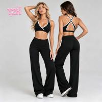 China Custom Women Layered Deep Scoop Neck Long Sleeve Top Low Rise Flare Pants Stretch Y2K Lounge Streetwear Matching Two Piece Set for sale