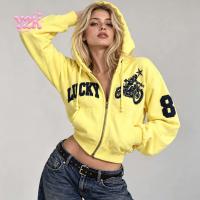 China Custom Unisex Varsity Applique Oversized Full Zip Hoodie for sale