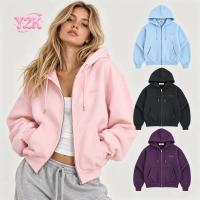 China Custom Unisex Minimalist Embroidery Oversized Zip Up Hoodie for sale