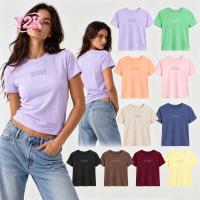 China Custom Women Cotton Shrunken Fit Graphic Short Sleeve T Shirt for sale