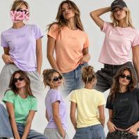China Custom Women Cotton Shrunken Fit Graphic Short Sleeve T Shirt for sale