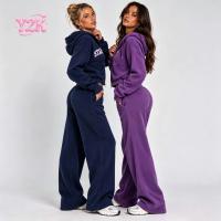 China Custom Women Graphic Zip Hoodie Sweatpants Two Piece Set for sale