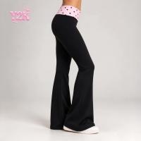 China Women's Heart Print Foldover Waist Flared Yoga Lounge Pants for sale