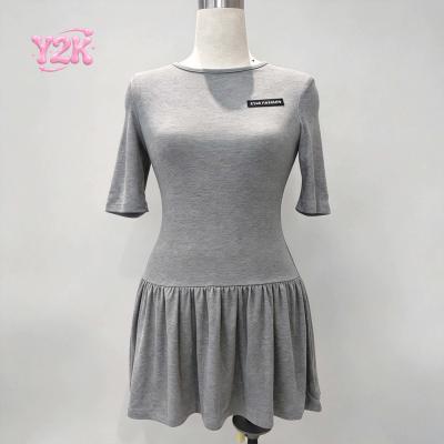 China Women's Boat Neck Drop Waist Half Sleeve Casual Mini Dress for sale