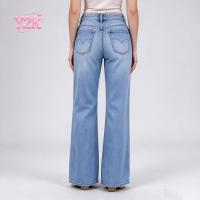 China Women's Embroidered Angel Wing High Waist Wide Leg Jeans for sale