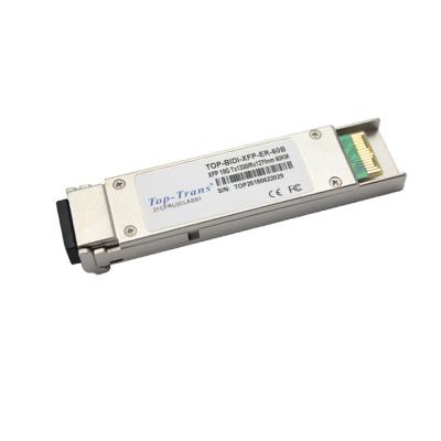 China Toptrans 10G SFP+ BIDI Optical Transceiver 60Km 1270nm/1330nm XFP Module with <1.8W Power Consumption for sale