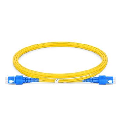 China 10m SC/UPC to SC/UPC Duplex 3.0mm OS2 Single Mode Fiber Optic Patch Cable with 0.4dB Max Insertion Loss for sale