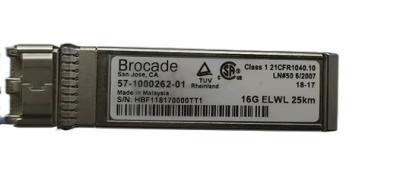 China Brocade 57-1000262-01 FC SFP+ Transceiver 16Gb/s ELWL 1310nm 25km Single Mode Fiber Optic Module for sale