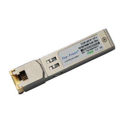 China 1.25G SFP RJ45 Transceiver Module 1000BASE-T Copper 100m Range 3.3V for sale