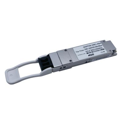 China Hot Pluggable 100G QSFP28 Module 100GBASE-ZR4 80KM Single-Mode Fiber with 6.5W Power Consumption for sale