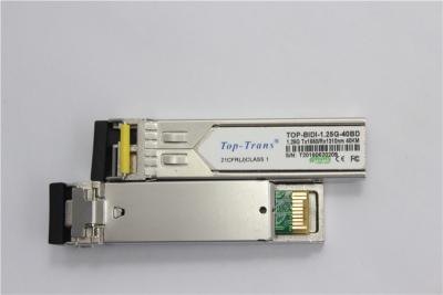 China 1.25Gbps SFP Bidirectional Transceiver 40km Reach with Tx1490nm Rx1310nm Wavelength for sale