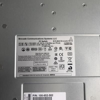 China Brocade 6510 SAN Switch 24 Port 8GB DC Power with Fabric Vision Technology for Cloud Storage for sale