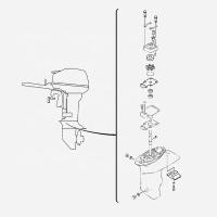 China Hangkai 2 Stroke 9.9HP 15HP 18HP Gearbox Assembly Motor Accessories for Outboard Engine for sale
