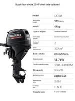 China OUTBOARD Engine Assembly 2.5HP 6HP 20HP 30HP Boat Motor Suzuky 4 Stroke Outboard Motor for sale