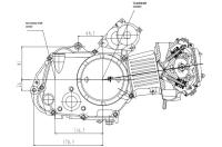 China 1 Cylinder 125cc Yinxiang Motorcycle Engine Assembly with Three Gears and Reverse Gear for sale