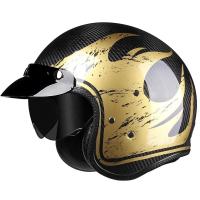 China 600T Carbon Fiber 3/4 Half Helmet for Grown Men M/L/XL/XXL Vintage Harley Motorcycle for sale