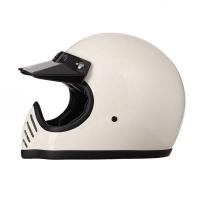China Comfort Lining Full Helmet for Motorcycle MOTO-03 Fiberglass Vintage Double Certified for sale