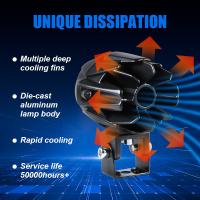 China Long-Lasting Motorcycle LED Spotlights with 50000H Service Life and Dual Light Functions for sale