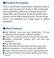 China Grandglow Off Grid 3.5KW 5.5KW 220VAC Pure Sine Wave Solar Inverter with 80A 100A MPPT Controller for sale