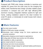 China 3KW Off Grid Solar Power Inverter With PWM Solar Charge Controller for sale