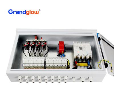 China Grandglow PV Combiner Box 1000VDC 1500VDC 3 In 1 Out 4 In 2 Out Solar DC Combiner for sale